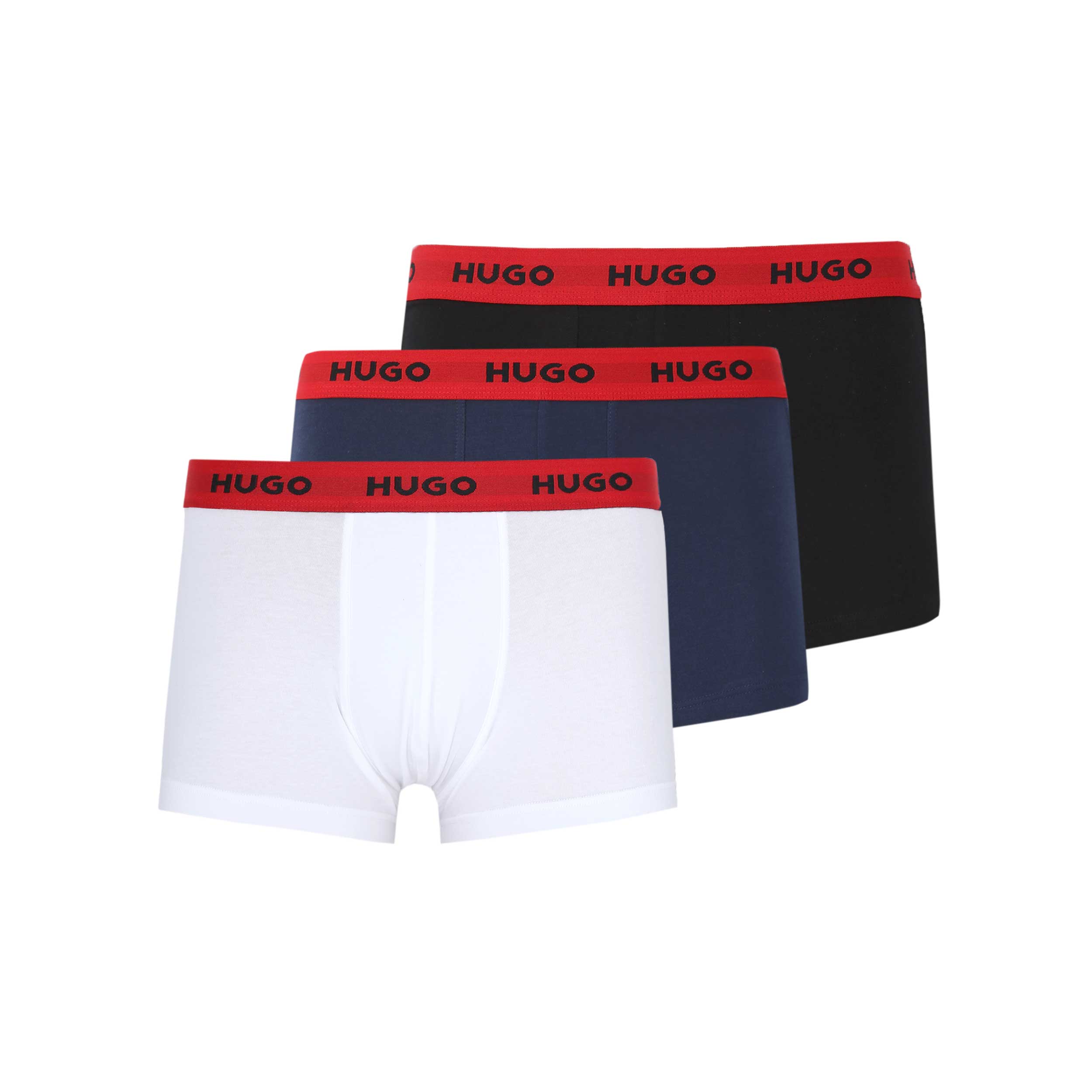 HUGO Trunk Triplet Pack Underwear in Black, White & Navy | HUGO ...